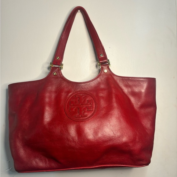 Tory Burch | Bags | Tory Burch Red Leather Tote Bag | Poshmark